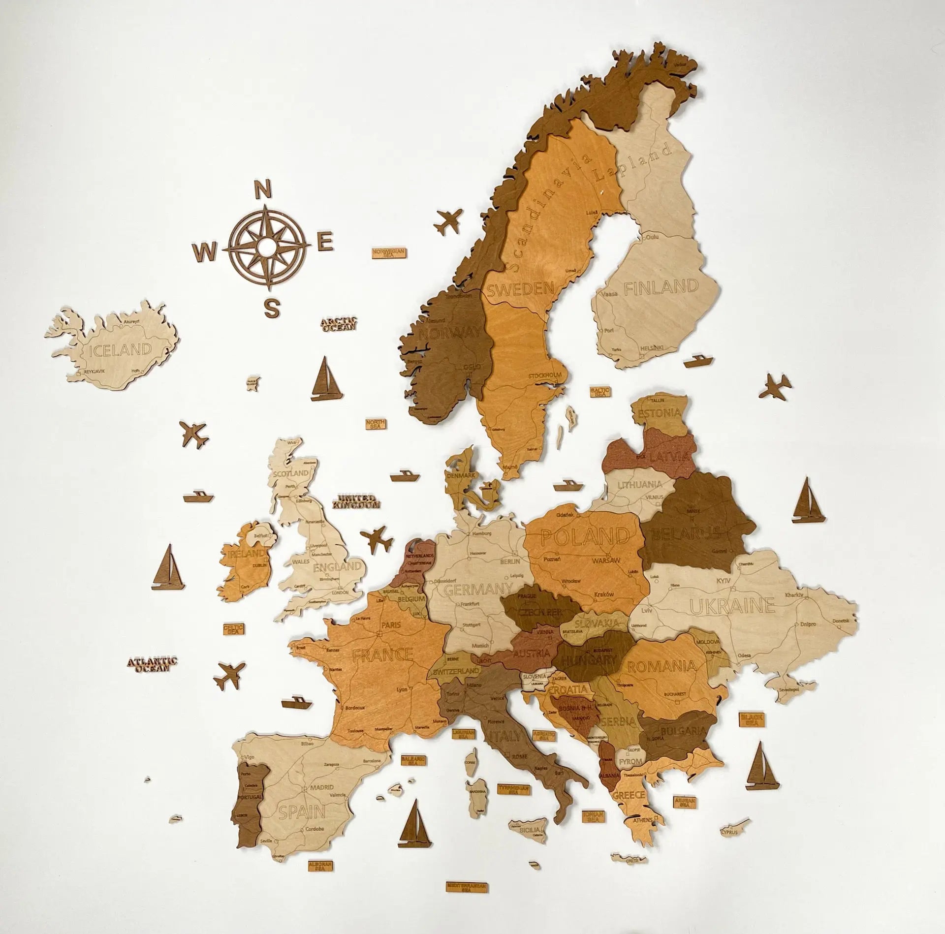 3D WOODEN MAP OF EUROPE – WoodLeo