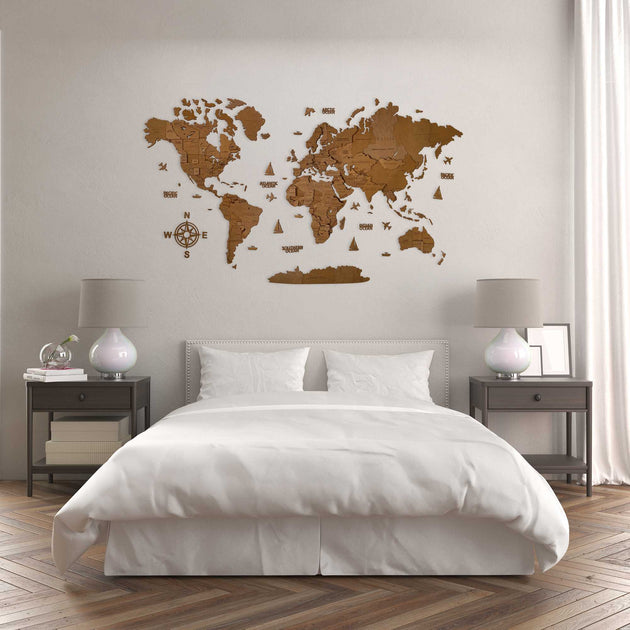 3D WOODEN WORLD MAP "VENGE COLOR" – WoodLeo